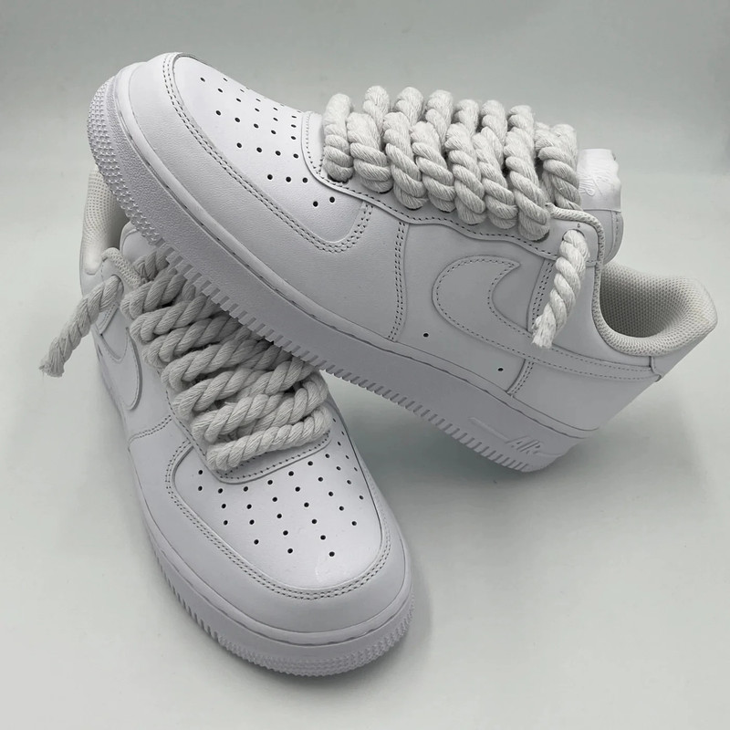 Nike Airforce 1 Low White with Rope Laces | Shopaz